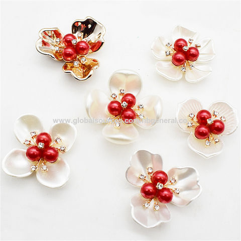 Buy Wholesale China Imitation Red Color Pearl Flower Acrylic Material ...