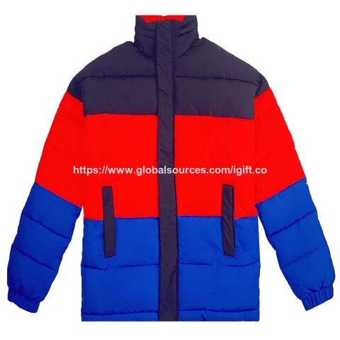 Buy Wholesale Macau SAR Sedex Blue And Red Men's Winter Jackets Warm ...