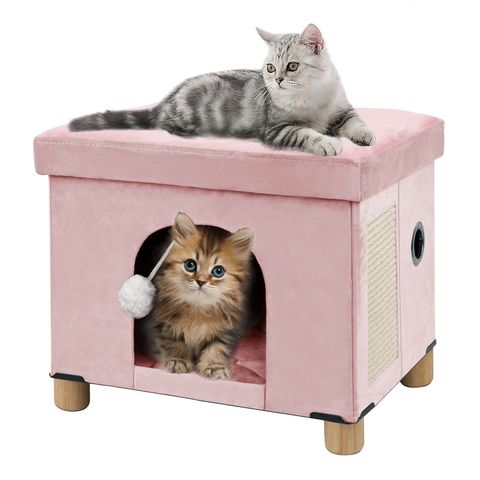 Buy Wholesale China Foldable Cat Bed For Indoor Cats, Large Cat Cube ...