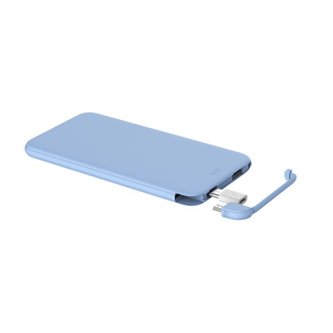 5000mah Power Bank Ultra Thin Built In Cables Portable Ultra Slim Power ...