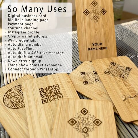 Buy Wholesale China Qr Code Business Card Custom Thick Bamboo Wooden ...