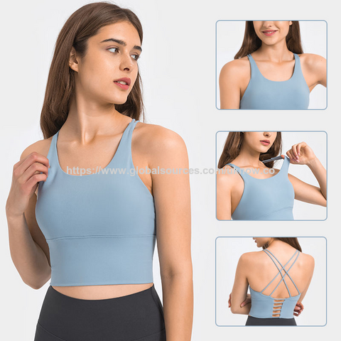 Buy Wholesale China High Quality Yoga Bra Crop Tops Longline Sport Bra ...