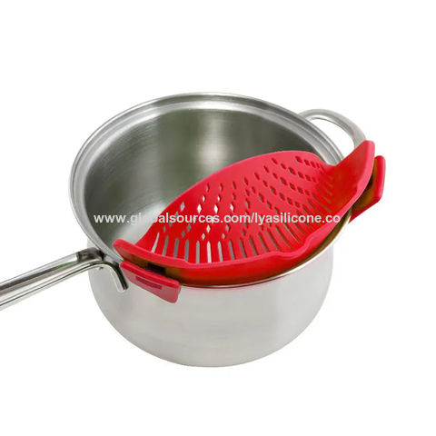 Buy Wholesale China Food Grade Clip-on Silicone Pot Colander Folding ...
