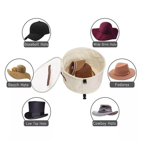 Travel Hat Box Dust Custom Hat Tote Bag Men Women Foldable Large Pop-up ...