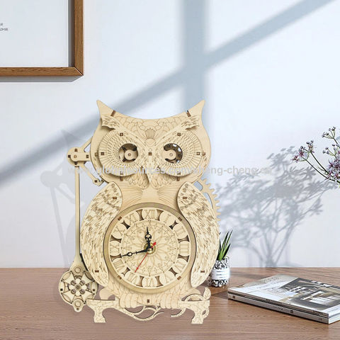 Buy Wholesale China Factory Wholesale The Owl Clock 3d Wooden Three ...