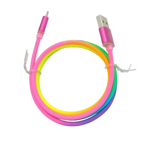 Buy Wholesale China Rainbow Nylon Usb To Micro B Cable, Metal Shell ...