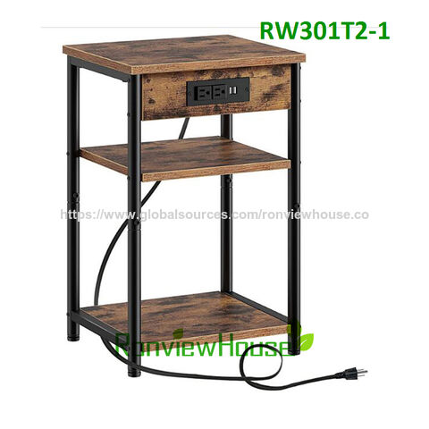 Buy Wholesale China End Table With Charging Station, Narrow Side Table ...