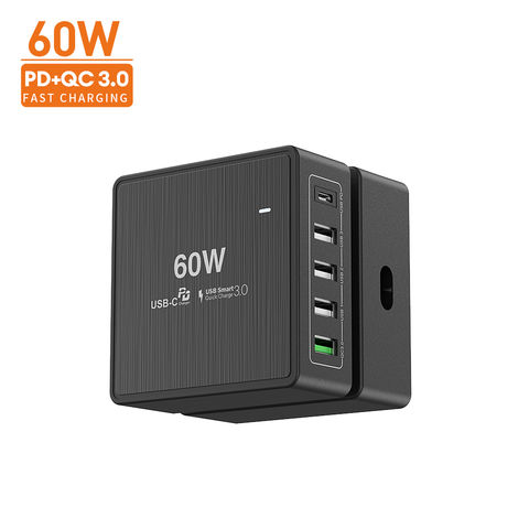 Buy Wholesale China 60w Qc 3.0 5 Ports Charger Charging Travel Charger ...