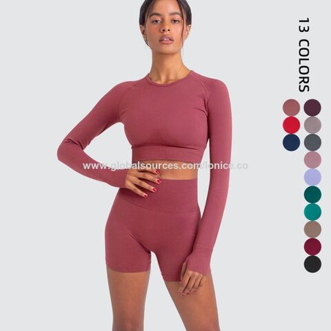 Buy Wholesale China Custom Logo Women Sport Clothes Ladies Gym Fitness Active Wear High Waisted ...