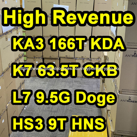 Buy Wholesale China High Revenue Miner Bitmain Ka3 166t Kda Miner K7 63.5t Ckb Miner L7 9500m ...