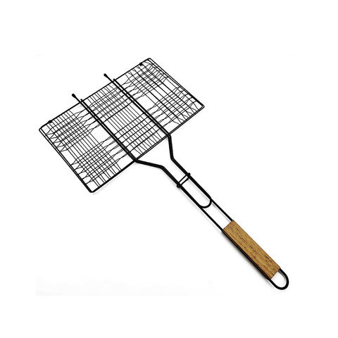 Buy Wholesale China High-quality Wooden Handle Bbq Grill Basket Non ...