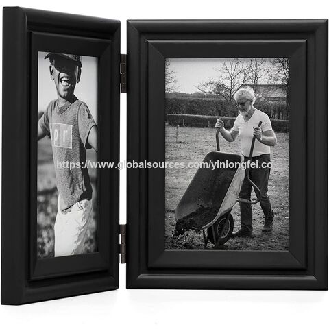 Buy Wholesale China Double Hinged Wood Folding Photo Frames Blakc Color ...