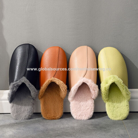 Buy Wholesale China New Microfiber Leather Slipper Woman And Man ...