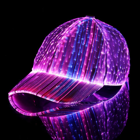 Buy Wholesale China Fiber Optic Cap Led Hat With 7 Colors Luminous ...