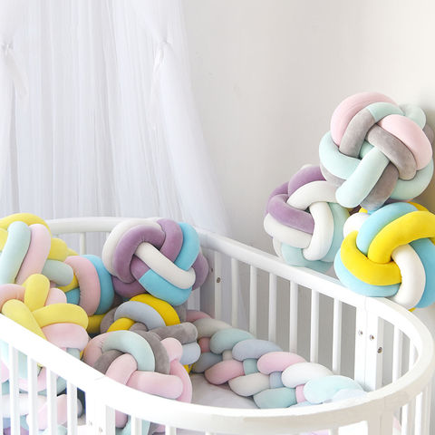 Wholesale New Design Breathable Knotted Braided Plush Baby Bed Bumper ...