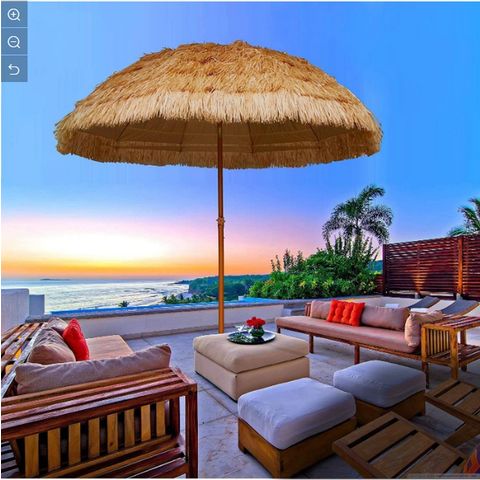 Buy Wholesale China Hawaiian Style 7.5ft Hula Thatched Tiki Umbrella ...
