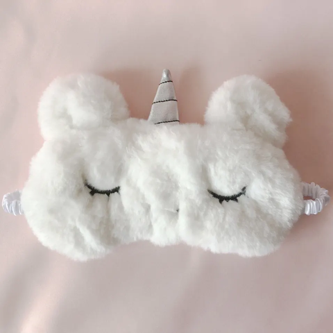 Lightproof Cute Rainbow Colorful Soft Sleeping Plush Eye Mask, Plush ...