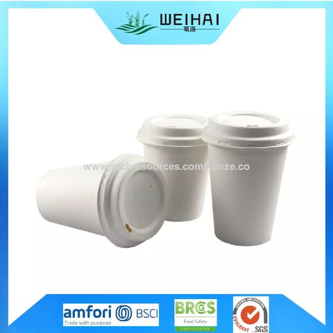 Buy Wholesale China Disposable Hot Water Cup White Bagasse Sugarcane ...