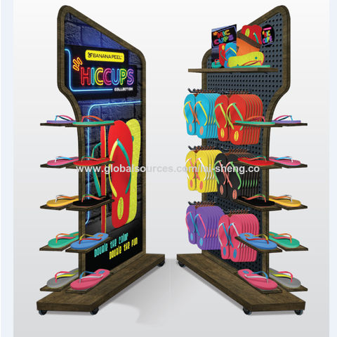Retail Promotion Wood Shoe Display Stand Shoe Stand Slipper Display ...