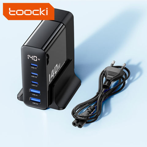 Buy Wholesale China Toocki 140w Gan Wall Charger With 3 Usb-c And 2 Usb ...