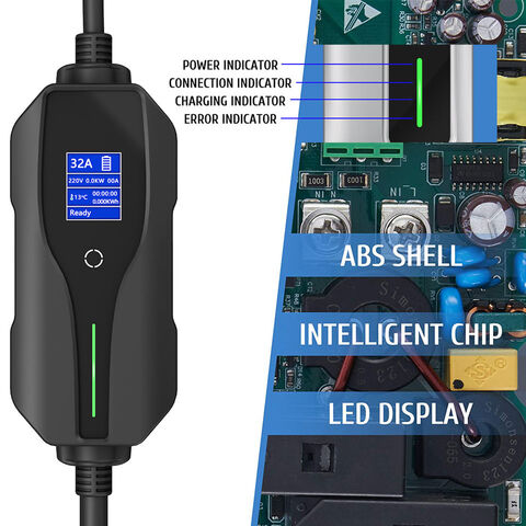 Buy Wholesale China Portable 7kw 32a Lcd Screen Ev Charger Type 1 Type ...