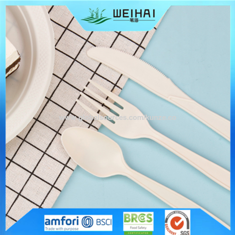 Buy Wholesale China Compostable Bagasse Cutlery Take Away Cutlery Biodegradable Disposable Corn ...