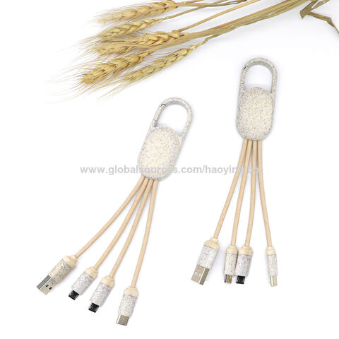 Buy Wholesale China Wheat Straw Three-in-one Data Cable & Usb Cable at USD 1.308 | Global Sources