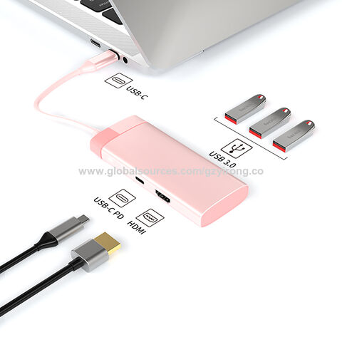Buy Wholesale China Bs5a-pink 5 In 1 Usb C Hub Multiport Adapter Dock ...