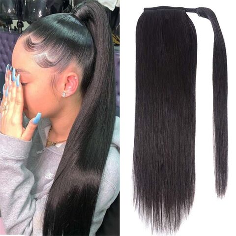 Buy Wholesale China Oem Ponytail Human Hair Wrap Around Bone Straight ...