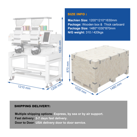 Buy Wholesale China 12 Needle Double Head Compact Commercial Embroidery ...