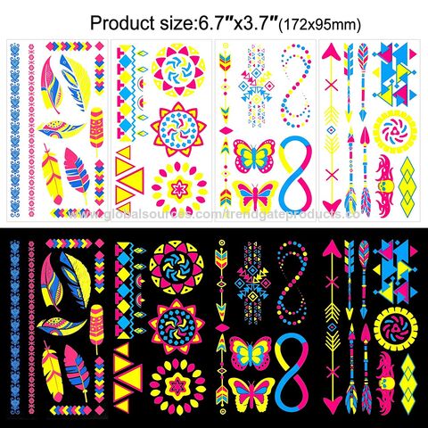 Buy Wholesale China Pineeon Glow In Dark Neon Temporary Tattoo Sticker ...