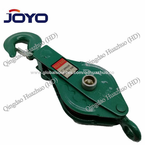 Buy Wholesale China Red Steel Pulley Block Open Type With Hook, Single ...