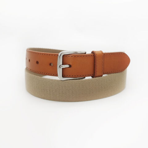 Buy Wholesale China Cowhide Leather Tag Beige Polyester Knitted Webbing ...