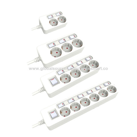 16a French Power Strip, Power Extension Socket With Switch, 3/4/5/6 ...