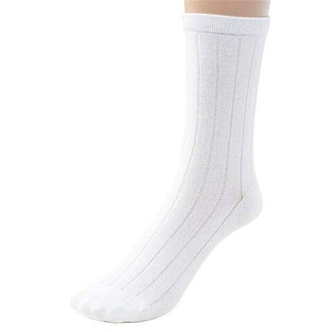 Buy Wholesale China Bamboo Ribbed Boys Girls White Children Crew Socks ...