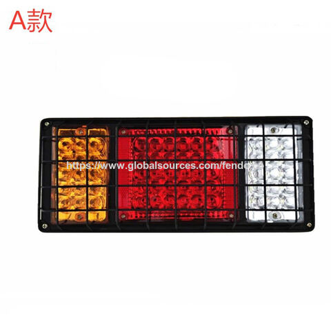 12v24v Iron Mesh Protection Super Bright Tail Lamp Truck Trailer Brake ...