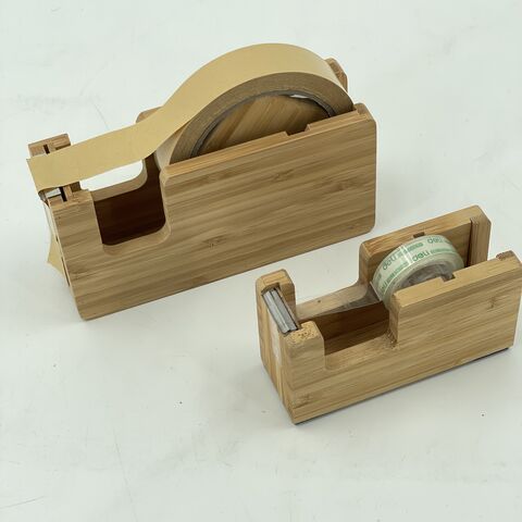Buy Wholesale China Factory Handmade Wooden Bamboo Tape Dispenser With ...