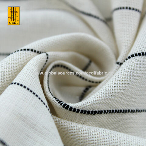 Buy Wholesale China Running Design Linen Cotton Yarn-dyed Fabric Stripe ...