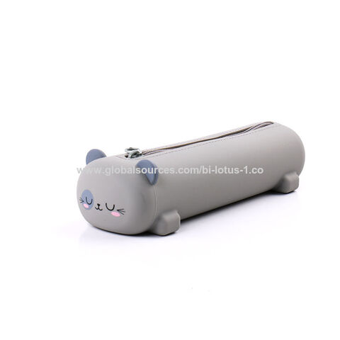 Buy Wholesale China Fashion Design Kids Silicone Cute Cat Pencil Holder ...