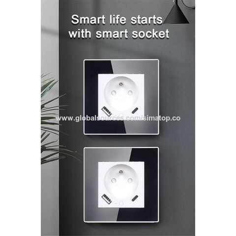Buy Wholesale China Tuya Wifi Smart Wall Socket With 2 Usb Ports, Type ...