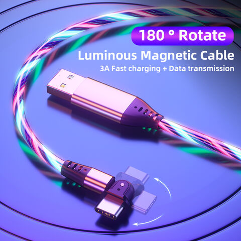Buy Wholesale China 180 Degree Rotate Typec Usb Cable Luminous Usb ...