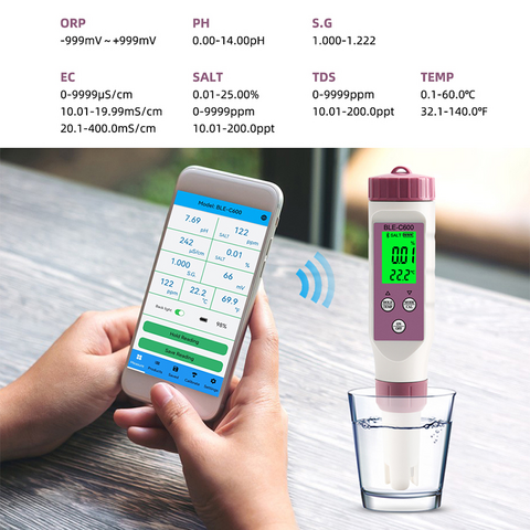 Buy Wholesale China Waterproof Ph Meter Blue Tooth 7 In 1 Ph Pen Tds Ec ...