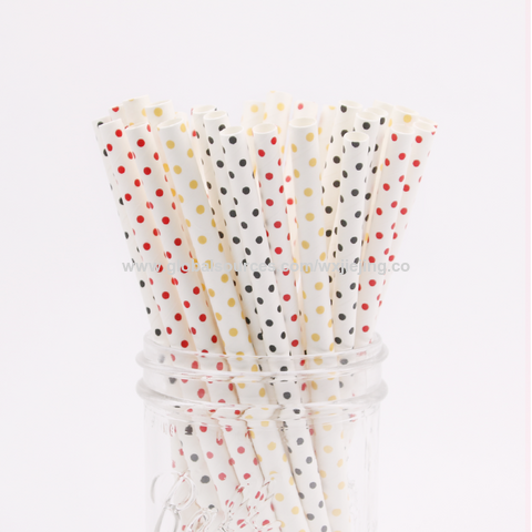 Buy Wholesale China Custom Polka Dot Pattern 100% Biodegradable Straw ...