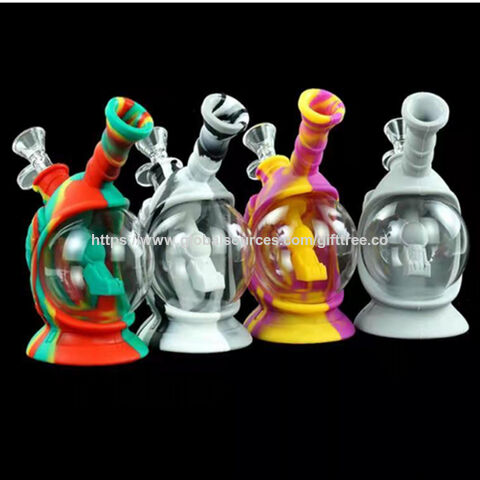 Buy Wholesale China Gift Colorful Spaceman Theme Glass Bong Silicone ...