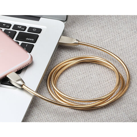 Buy Wholesale China Zinc Alloy Usb 3.3ft Metal Spring Usb Charger Cable ...