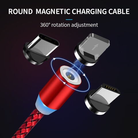 Buy Wholesale China 3-in-1 Nylon Braided Magnetic Usb Cable For Micro ...
