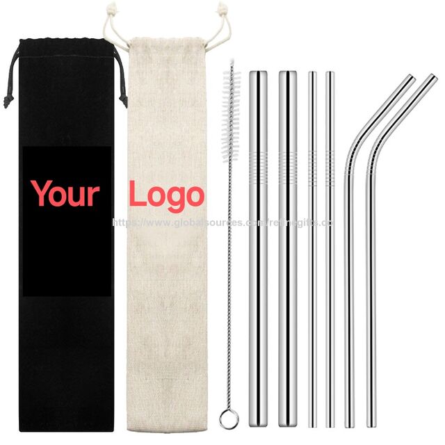 Stainless Steel Drinking Straw Sets In Different Colors Reusable Straws ...