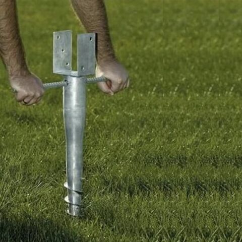 No Digging Galvanized Ground Screw Pole Anchor Ground Anchors Screw In ...