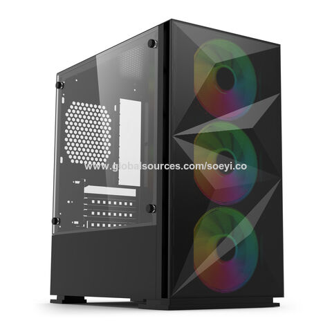 Soeyi Wholesales Empty Metal Mesh Mid Tower Rgb Pc Gamer Oem Acrylic ...