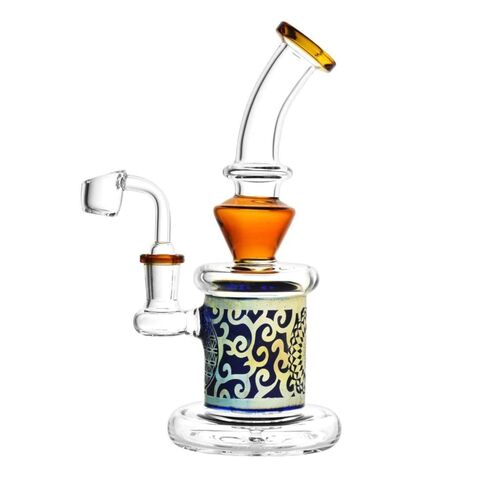 9 Inches Sandblasted Etched Dab Rig Glass Bong - Buy China Wholesale ...